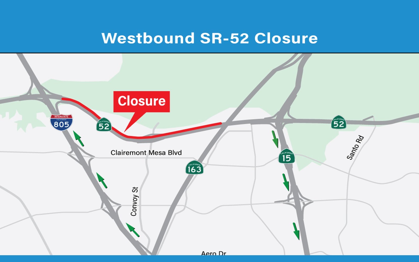SR-52 en dirección oeste cerrada por obras de fin de semana - XEWT 12